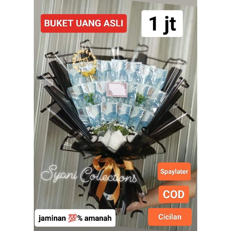 Jual buket mahar buket kado isi 1jt limapuluh ribuan free kartu ucapan ...