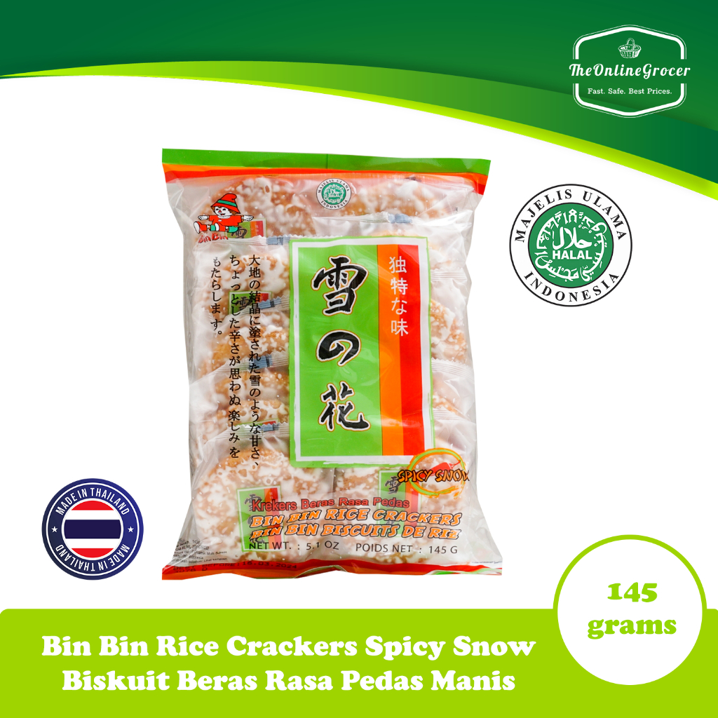 Jual Bin Bin Rice Crackers Spicy Snow - Biskuit Beras Rasa Pedas 145gr ...