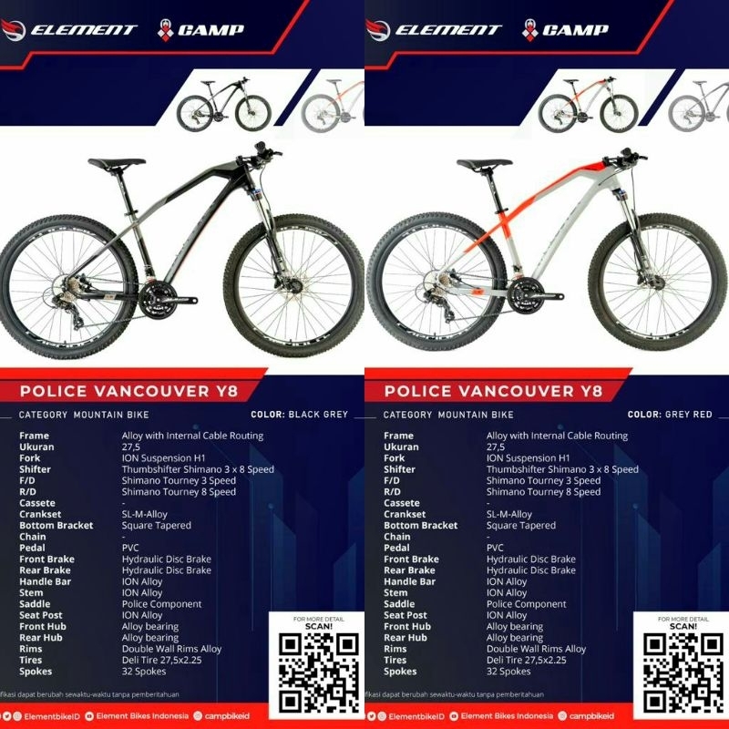 Jual sepeda gunung MTB police Vancouver Y8 Z12 by element | Shopee ...