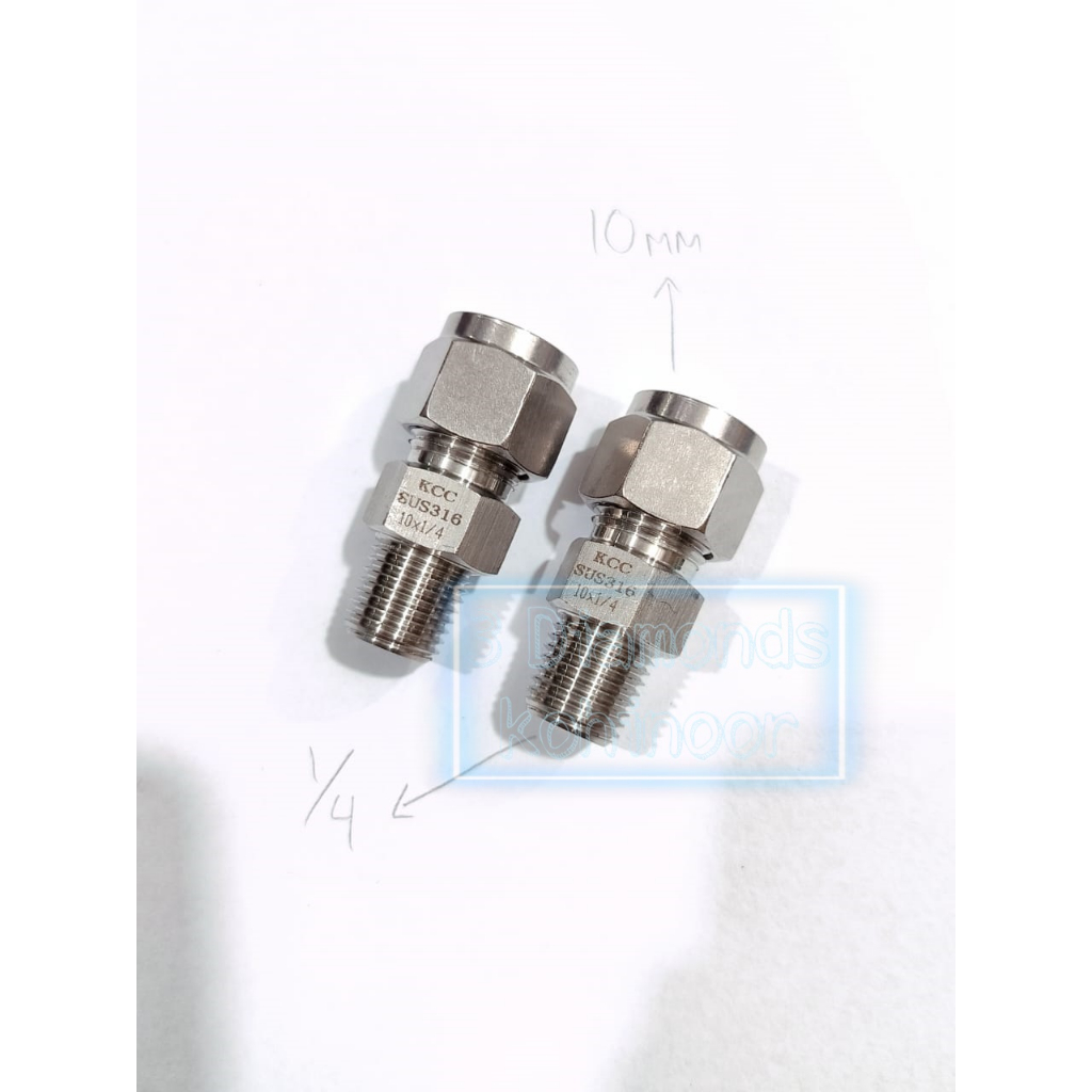 Jual MALE CONNECTOR TUBING SS316 10 MM OD x 1/4" M NPT | Shopee Indonesia