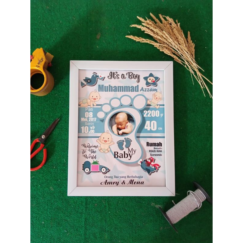 Jual Biodata Baby 12R | Biodata Bayi | Pigura Anak | Papan Nama ...