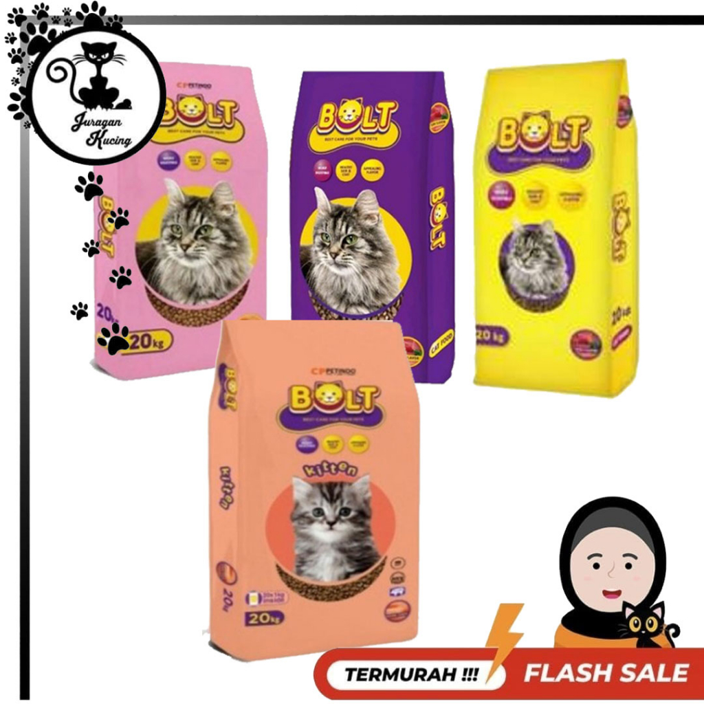 Jual BOLT CAT 20KG MOTHER / KITTEN / ADULT makanan kucing TUNA / SALMON ...