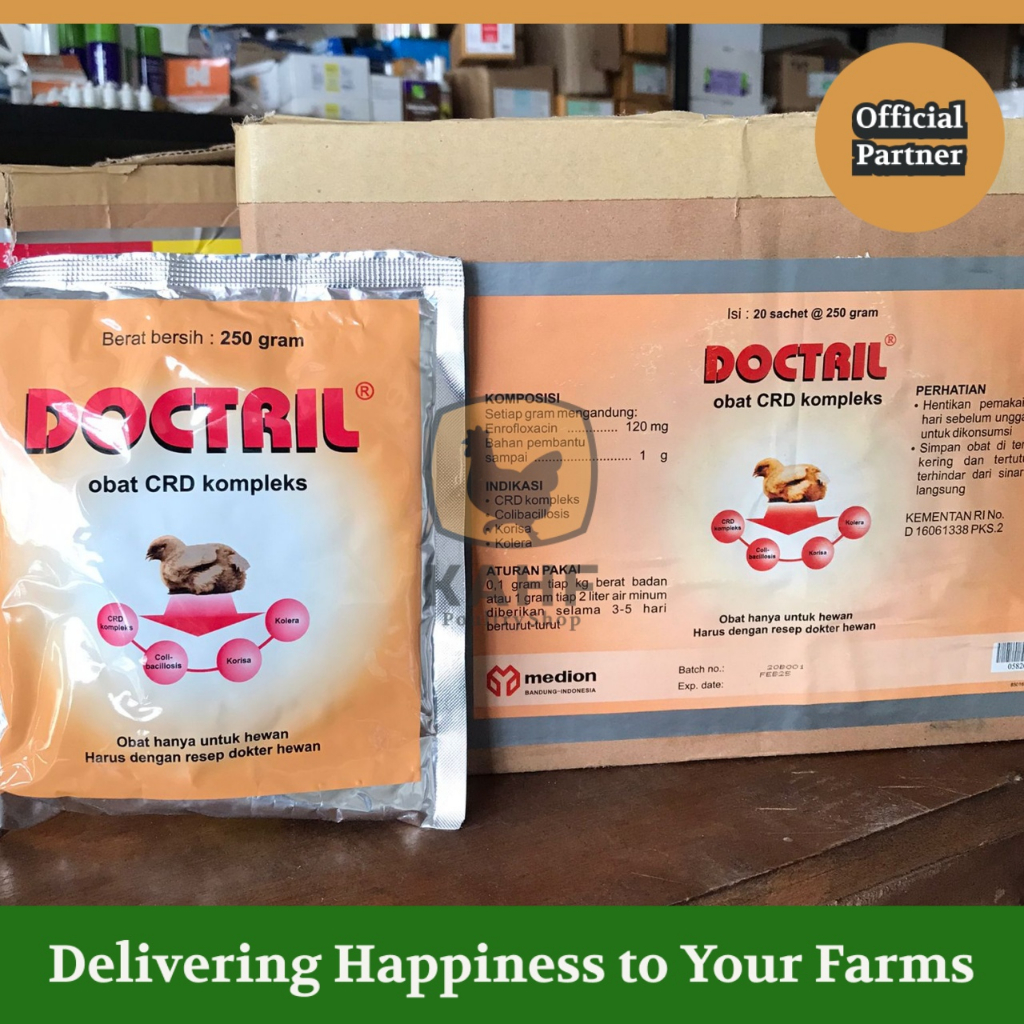 Jual Doctril 250 gram 1 DUS 5 kg isi 20 pcs Obat Ayam CRD Kompleks ...