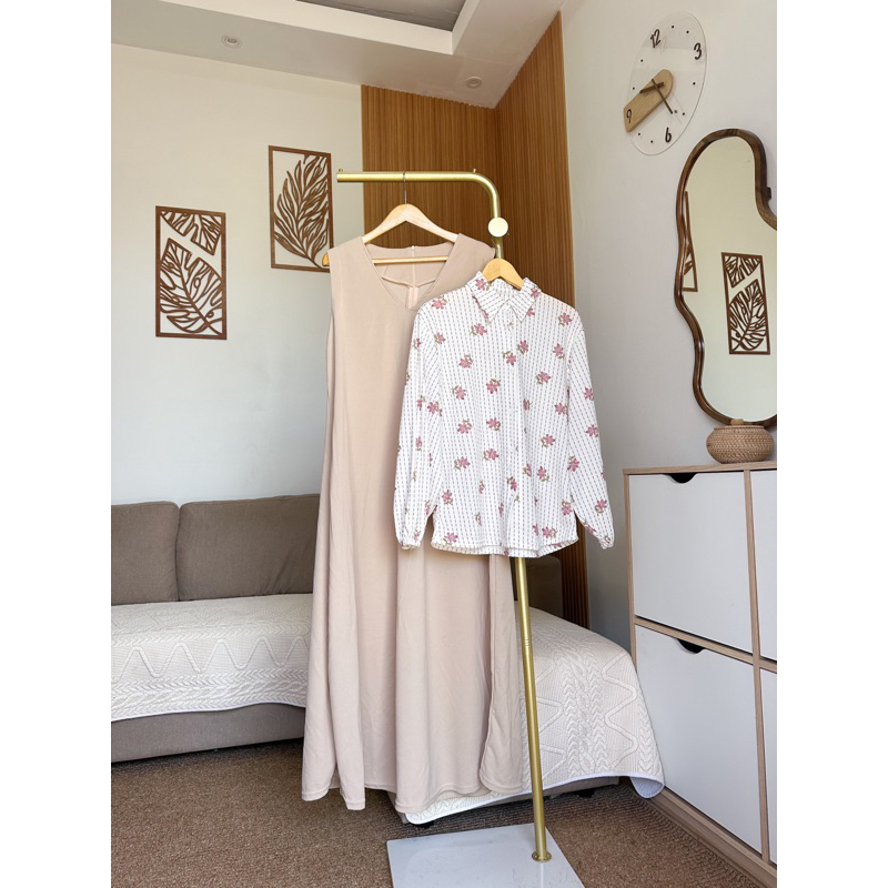 Jual FANISA DRESS SATU SET KEMEJA & OVERALL Hijabnyakitabydara | Shopee ...