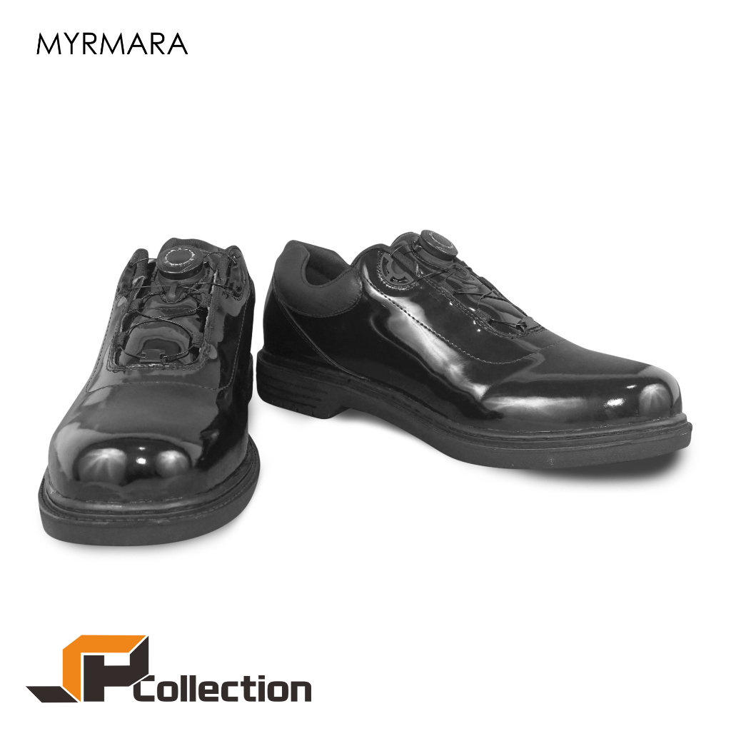 Jual Sepatu PDH pria warna Hitam Kilap Tali Putar Milestone Myrmara ...