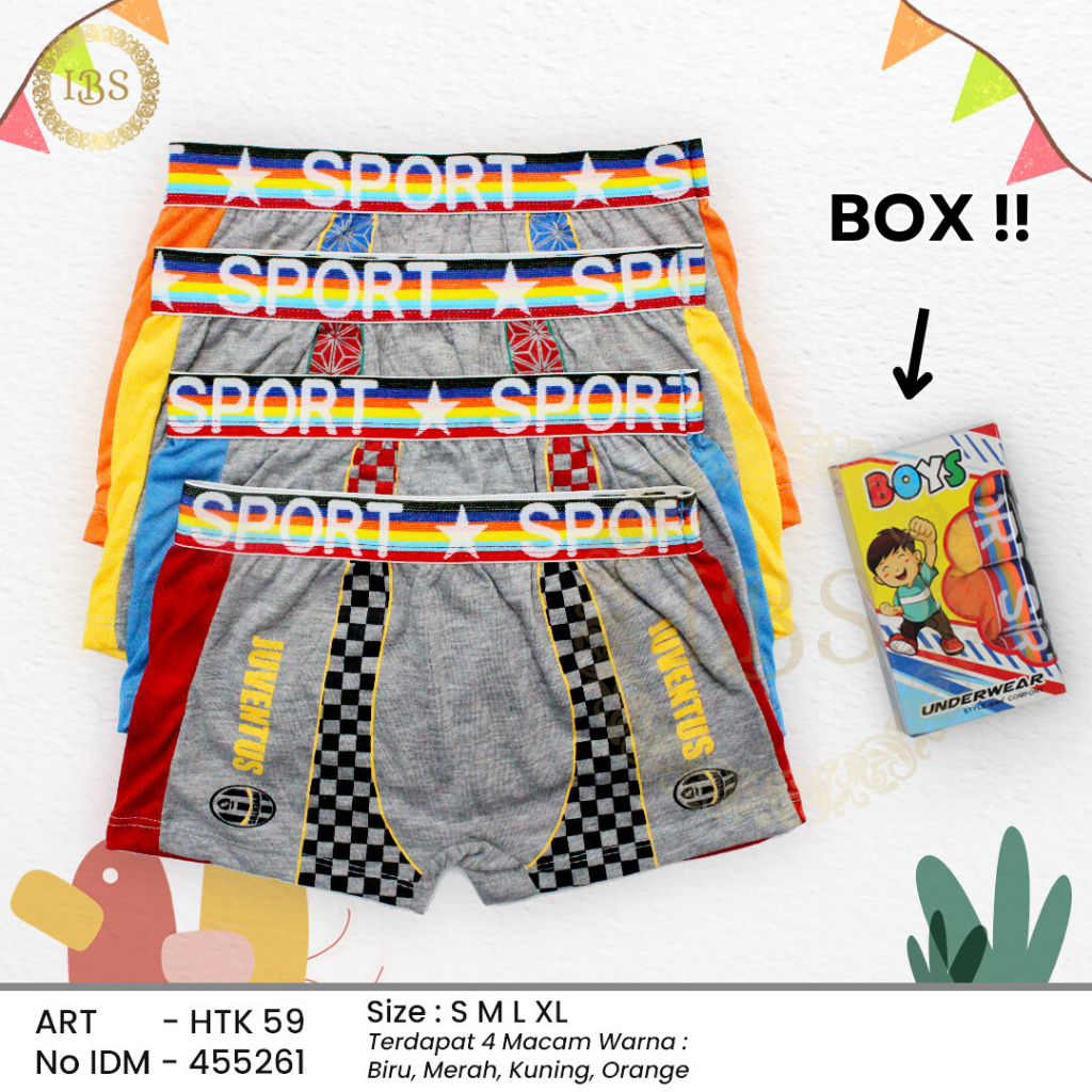 Jual (4Pcs) BOX CELANA DALAM ANAK COWOK LUCU KARTUN CD BOXER HT KIDS ...