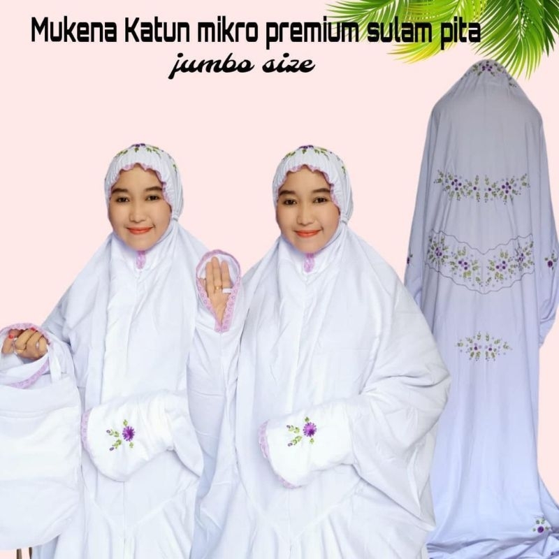 Jual MUKENA KATUN MIKRO PREMIUM SULAM PITA JUMBO SIZE | Shopee Indonesia