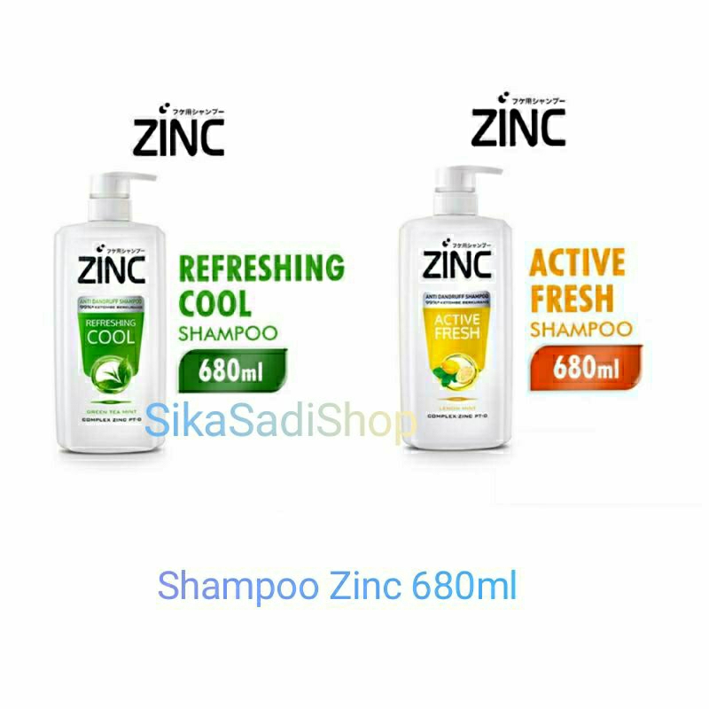 Jual Zinc Shampoo Refreshing Cool - Active Fresh 680ml - Sampo Botol ...