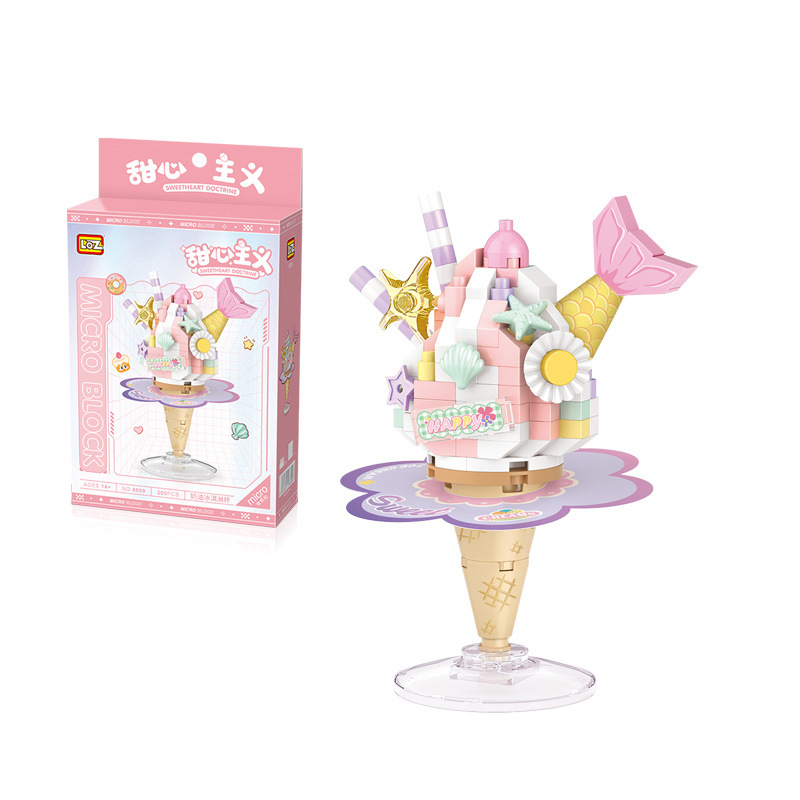 Jual Mainan Balok Susun Bricks Mini Kue Kartun Building Blok Lucu ...