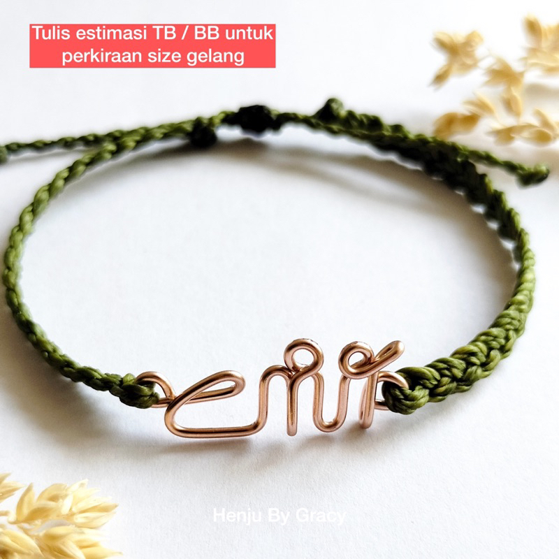 Jual HENJU BY GRACY | Nylon Bracelet with Aksara Jawa | Gelang Tali ...