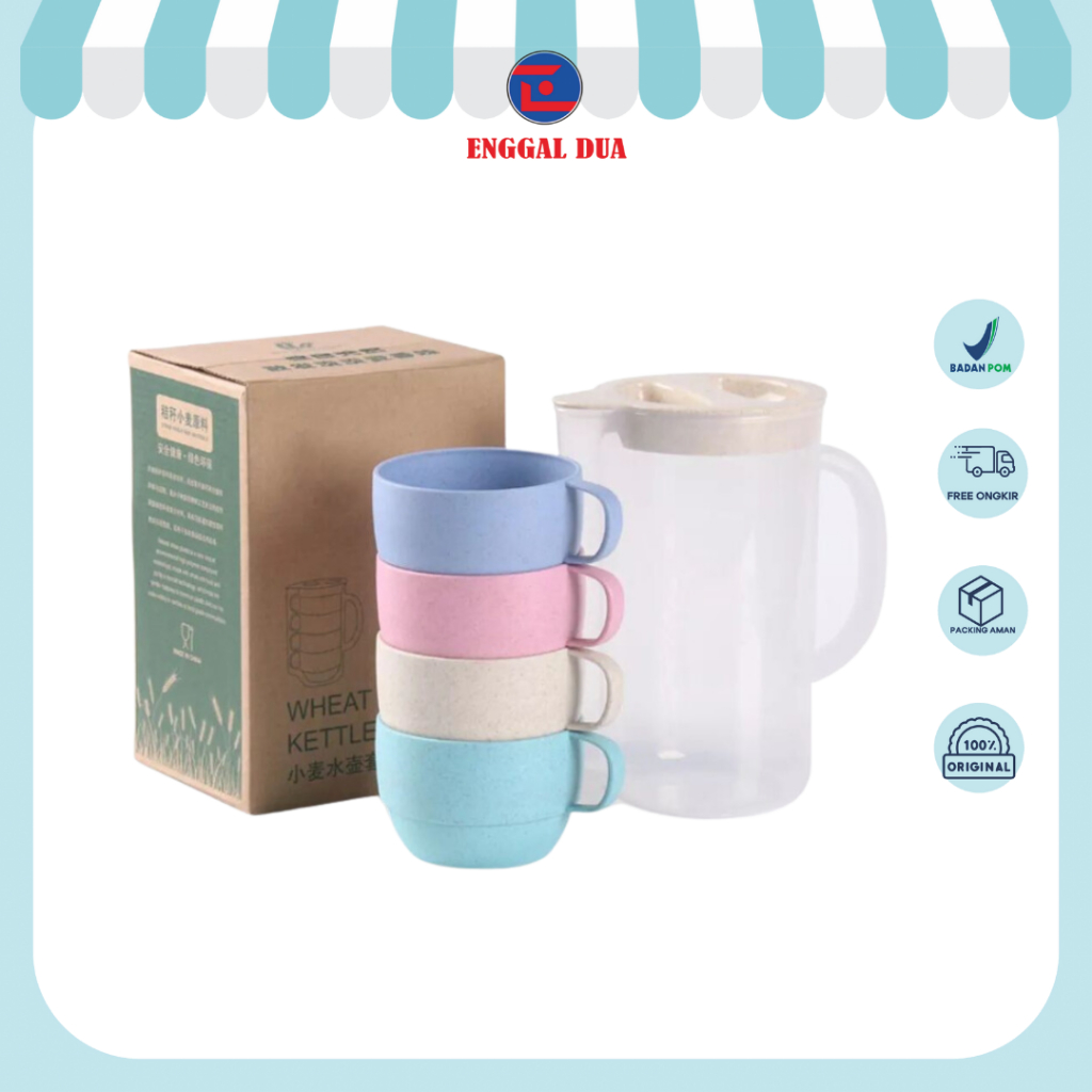 Jual [Perabot] Teko Set Gelas 4 Pcs - 5 In 1 - LB / Ketel Set Cangkir ...