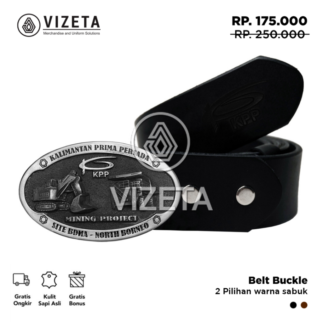 Jual Sabuk Tambang Belt Buckle KPP BDMa dengan Ikat Pinggang Genuine ...