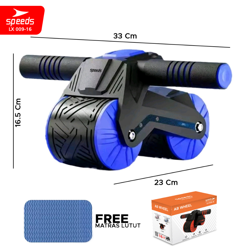 Jual SPEEDS AB Wheels Plank Trainer Ab Roller 2 Roda Automatic Rebound ...