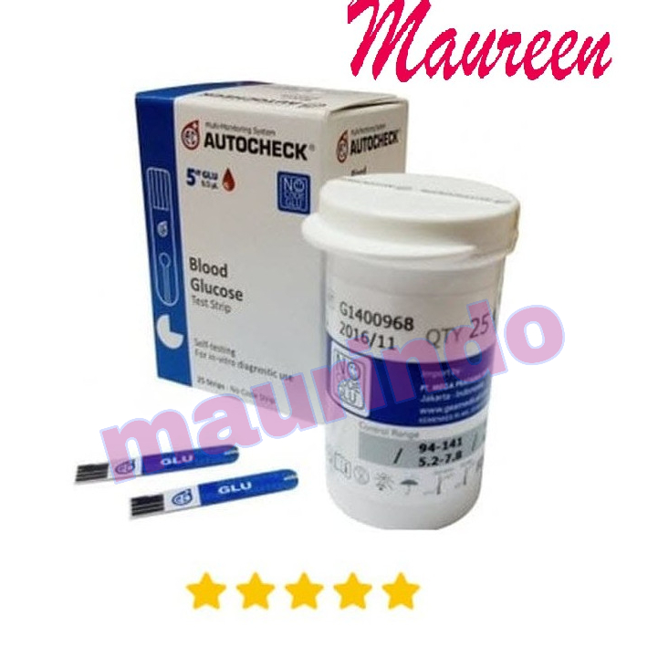 Jual [ COD] Strip Stik Gula Darah Glucose Autocheck isi 25 | Shopee ...