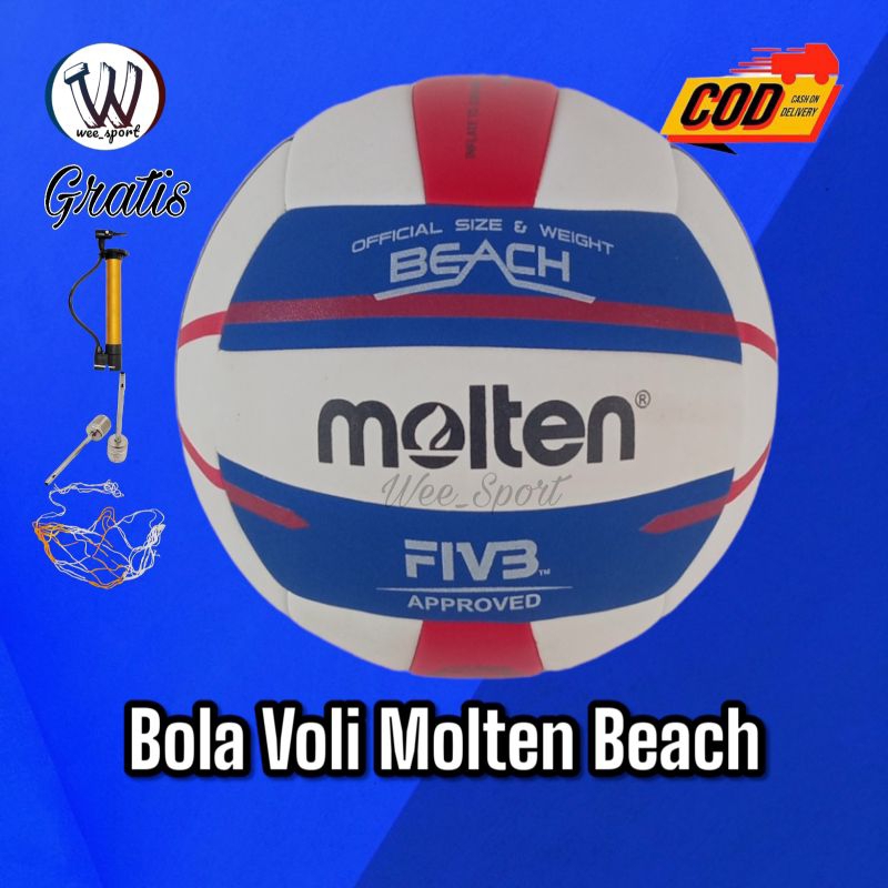 Jual Bola Voli Molten Beach Jahit Size 5 Untuk latihan Remaja Atau ...