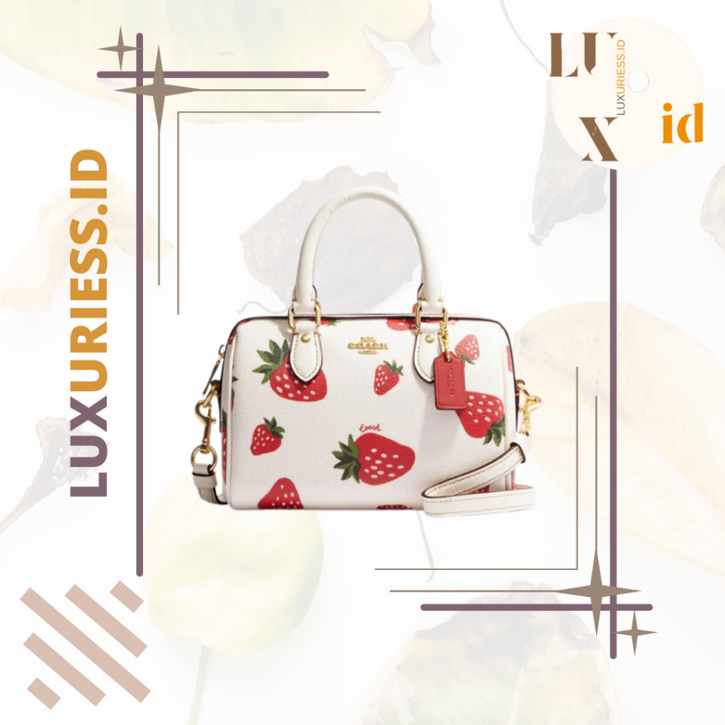 Jual COACH MINI ROWAN CROSSBODY WITH WILD STRAWBERRY PRINT | Shopee ...