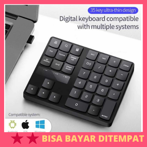 Jual Keypad Numerik Multimedia Wireless 2.4GHz 35 Buttons / Keypad ...