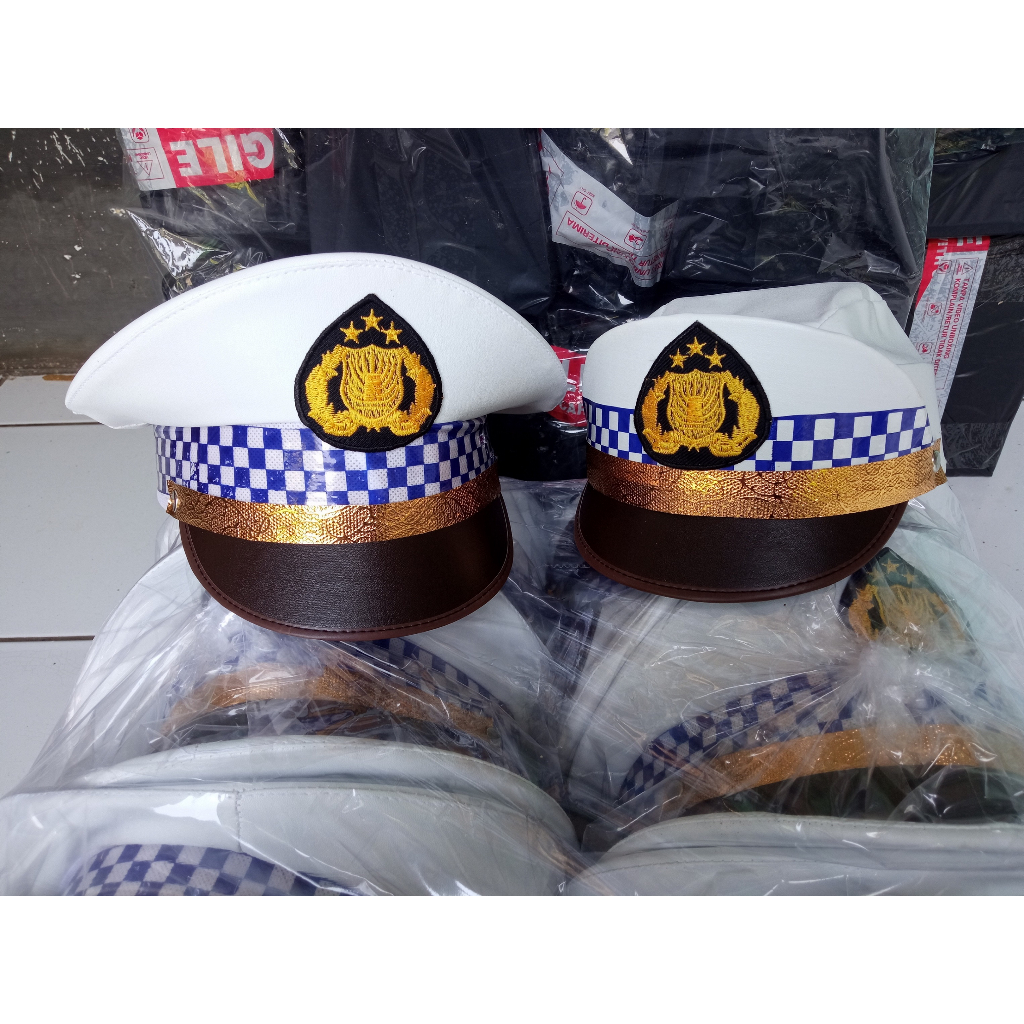 Jual TOPI DAN AKSESORIS POLISI POLISI LALU LINTAS PERWIRA ANAK MOTIF ...