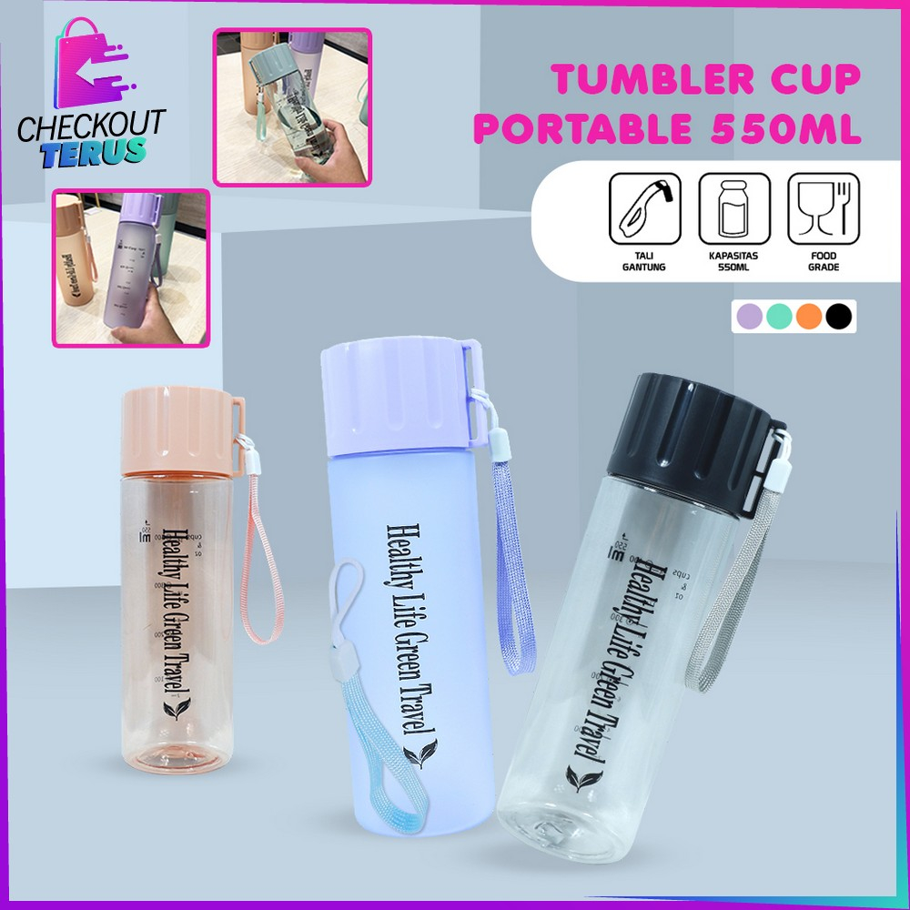 Jual CT C909 Botol Minum Transparan BPA FREE 550ML dengan Tali ...