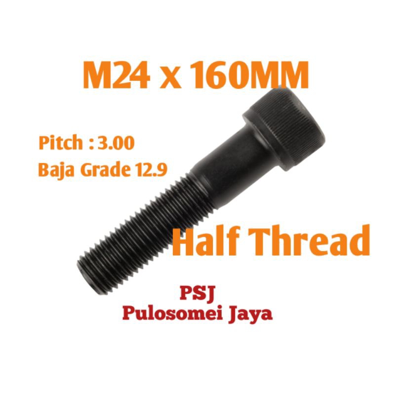 Jual Baut L Baja M24 x 160 / Socket Head Kunci L Grade 12.9 / HT | Shopee Indonesia