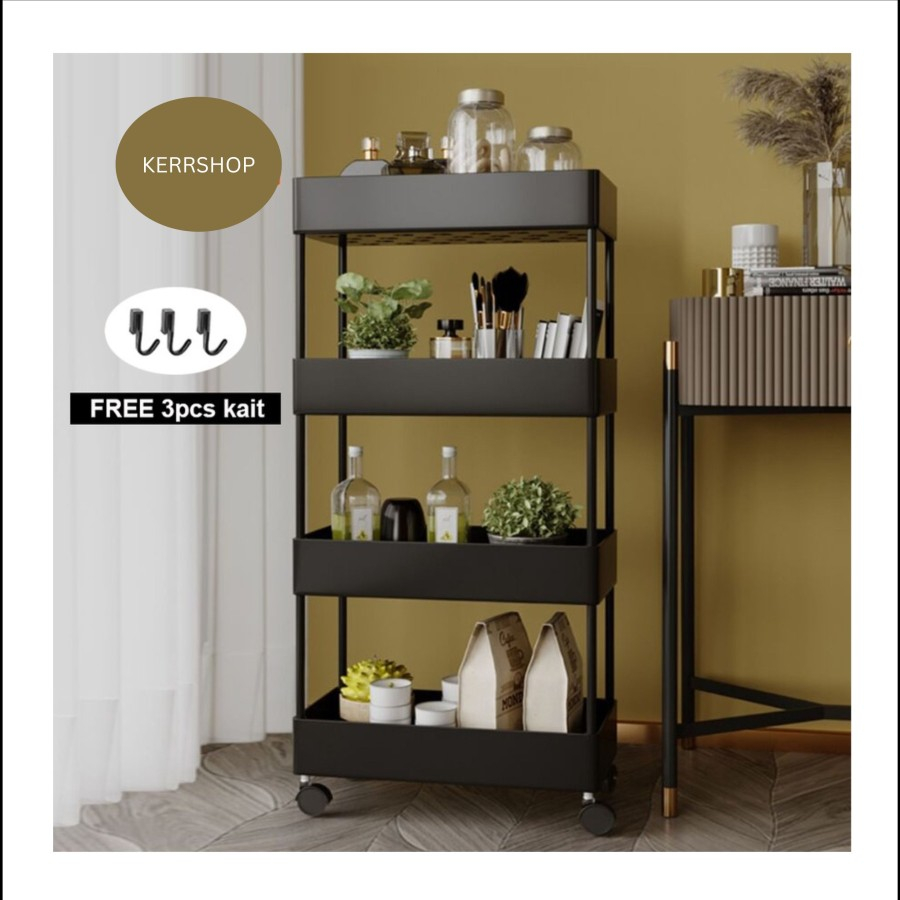 Jual RAK RODA 4 SUSUN RAK TROLI RAK DAPUR RAK TROLLEY SALON RAK ...