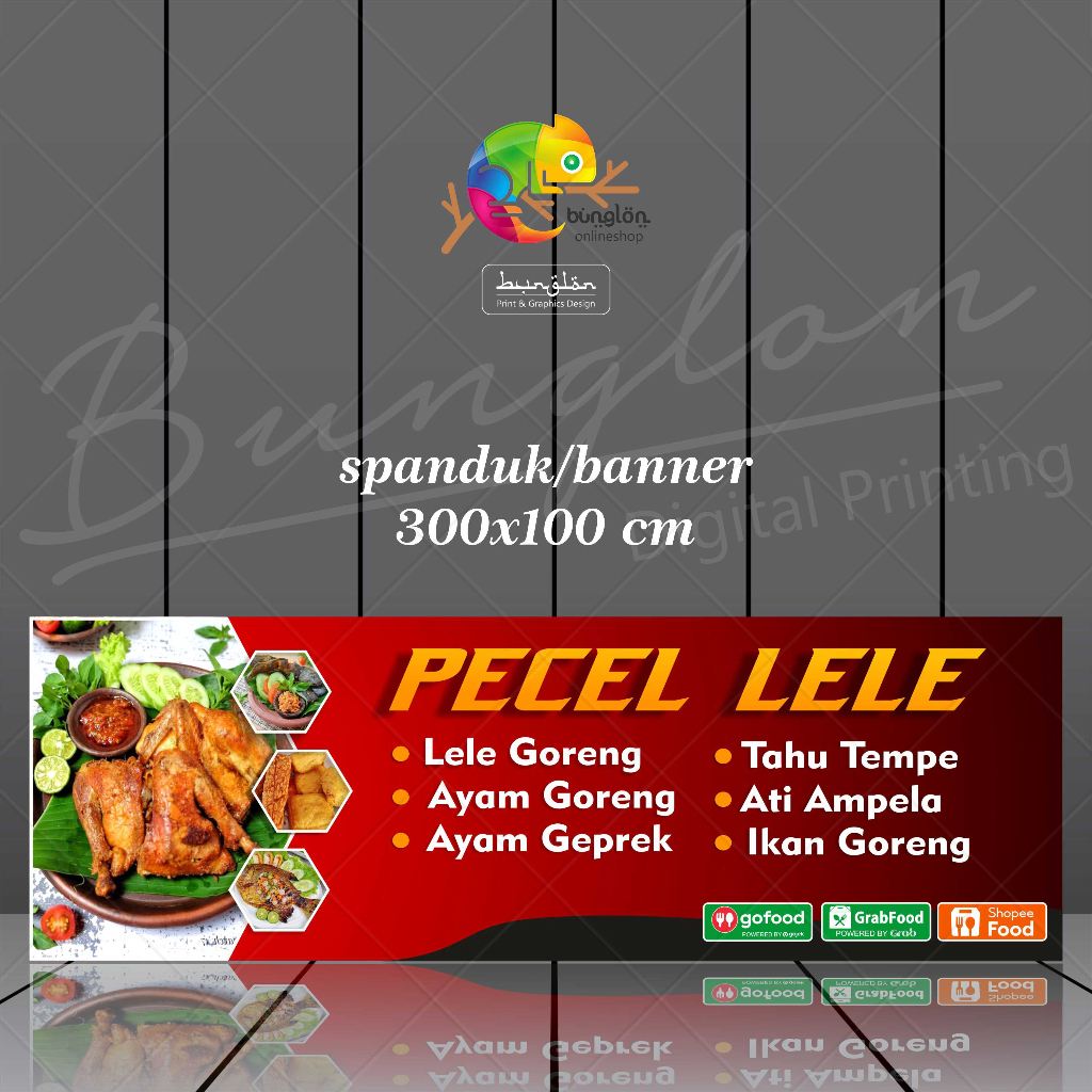 Jual Size 300x100 Cm Spanduk Banner Pecel Lele Custom Desain, Model C ...