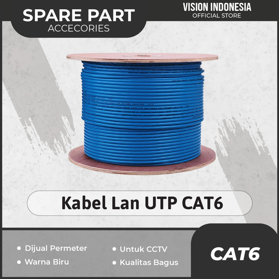Jual Kabel Lan UTP CAT6 Kabel Internet Lan UTP CAT 6 Meteran Color Blue ...