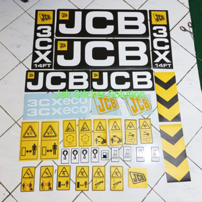 Jual Best Seller Stiker Backhoe Loader JCB 3CX 14FT Sticker Alat Berat ...