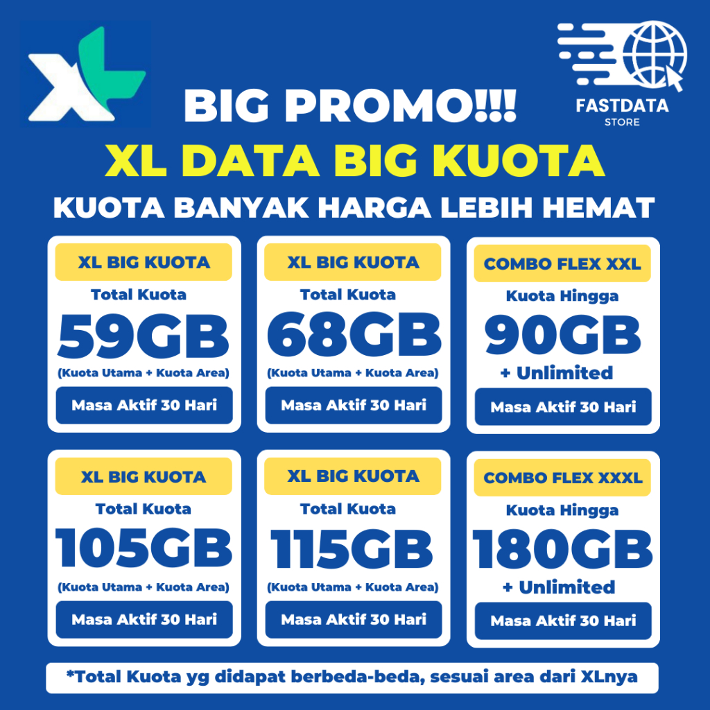 Jual BIG PROMO!! PAKET DATA XL BIG KUOTA SUPER MURAH PROSES CEPAT | Shopee Indonesia