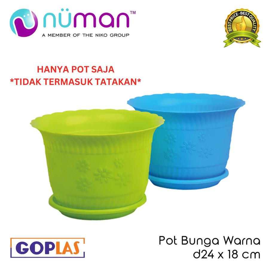 Jual Pot Bunga / Pot Tanaman Plastik 24cm (SET ISI 3) Merk Numan G1-001 | Shopee Indonesia