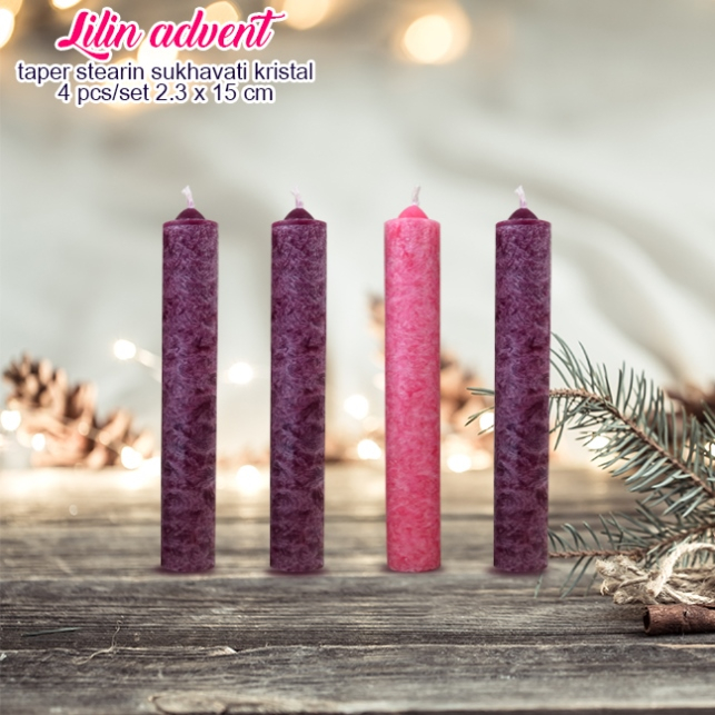 Jual Lilin adven/ advent taper stearin sukhavati kristal 4 pcs/set 2.3 ...
