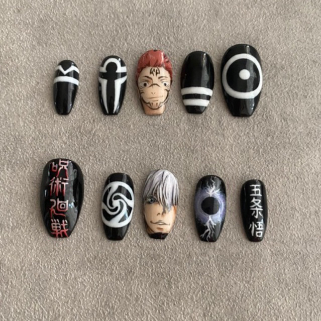 Jual JUJUTSU KAISEN Press on Nail SATORU GOJO RYOMEN SUKUNA | Shopee ...