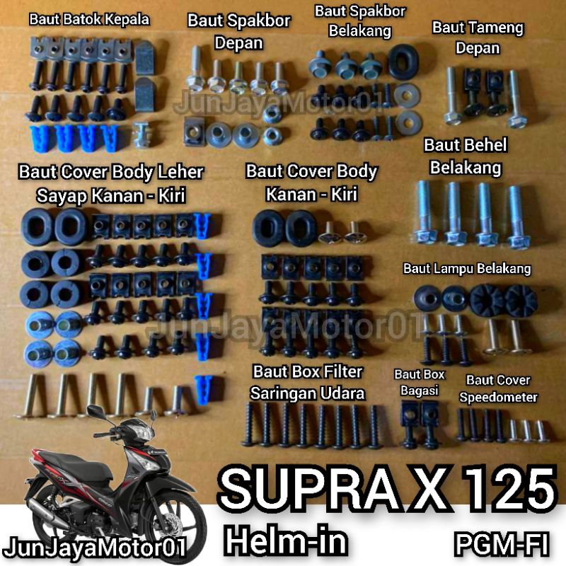 Jual Baud - Baut Full Set Body Bodi Supra X 125 Helm In | Shopee Indonesia