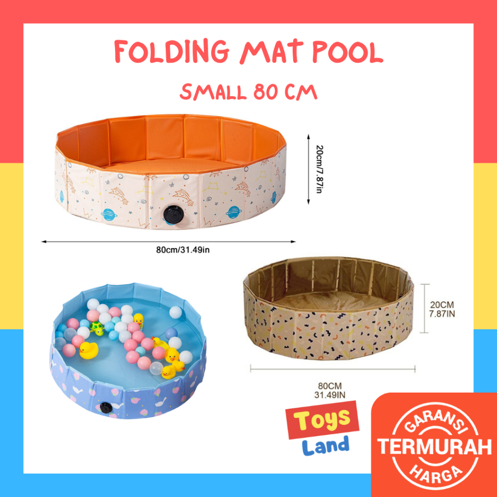 Jual Kolam Renang Anak Folding Pool 80CM Kolam Mainan Portable Folding ...