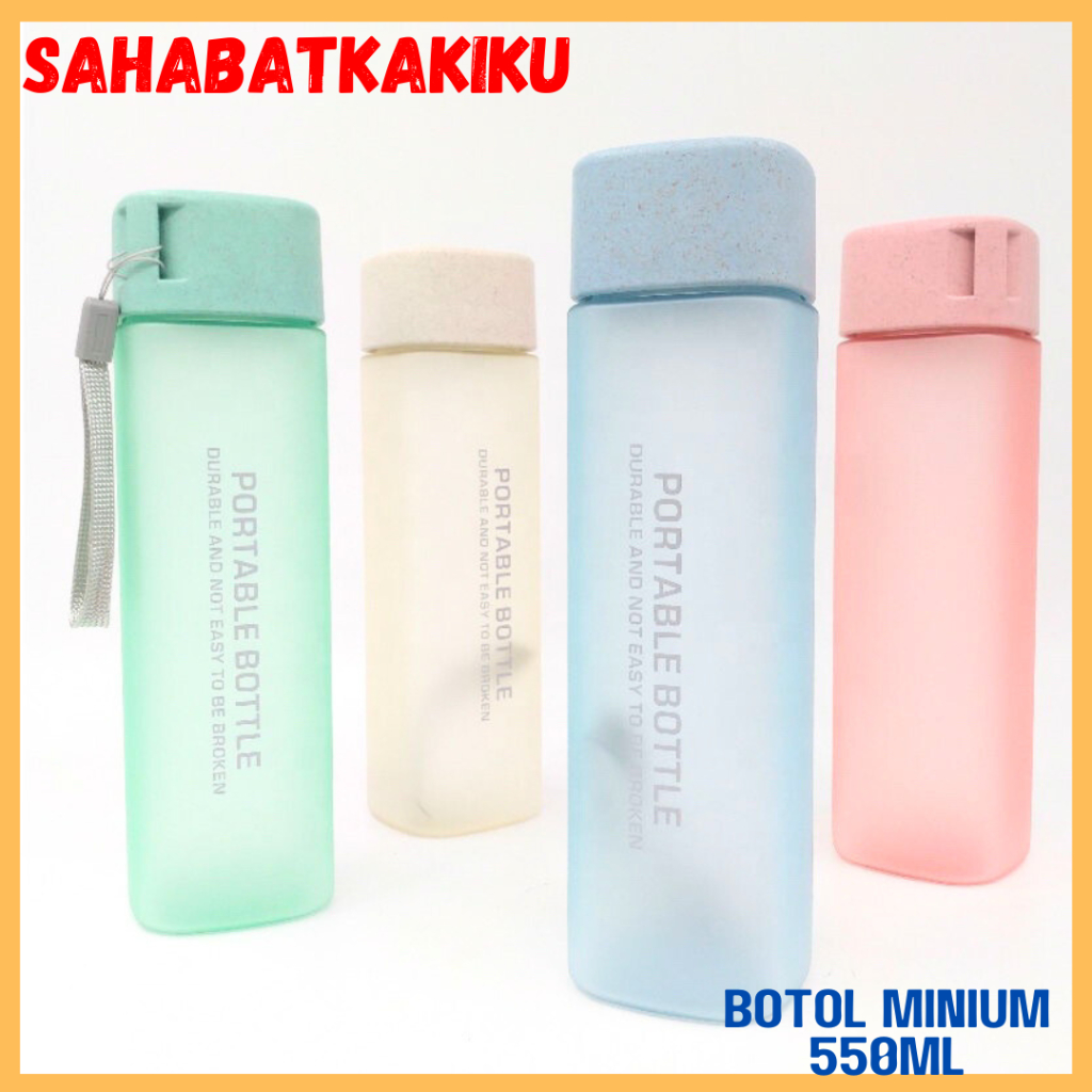 Jual Botol Air Minum Doff Portable 7681 Model Segi 420ML / Botol Minum ...