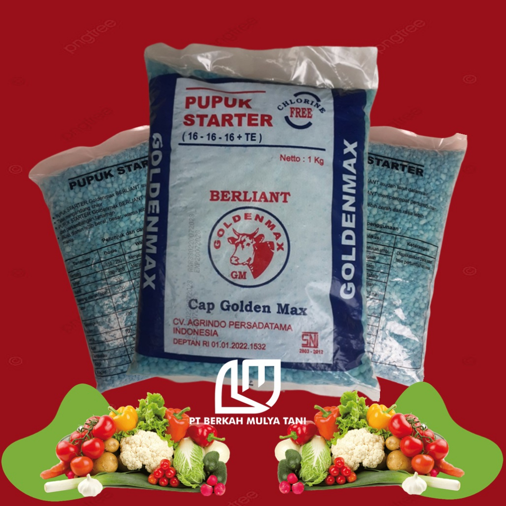 Jual Pupuk Starter NPK 16 16 16 + TE Golden Max Berliant 1 Kg | Shopee ...