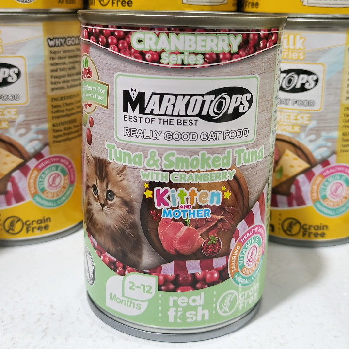 Jual Markotops Kaleng Kitten Tuna & Smoked Tuna With Cranberry 400G Wet ...