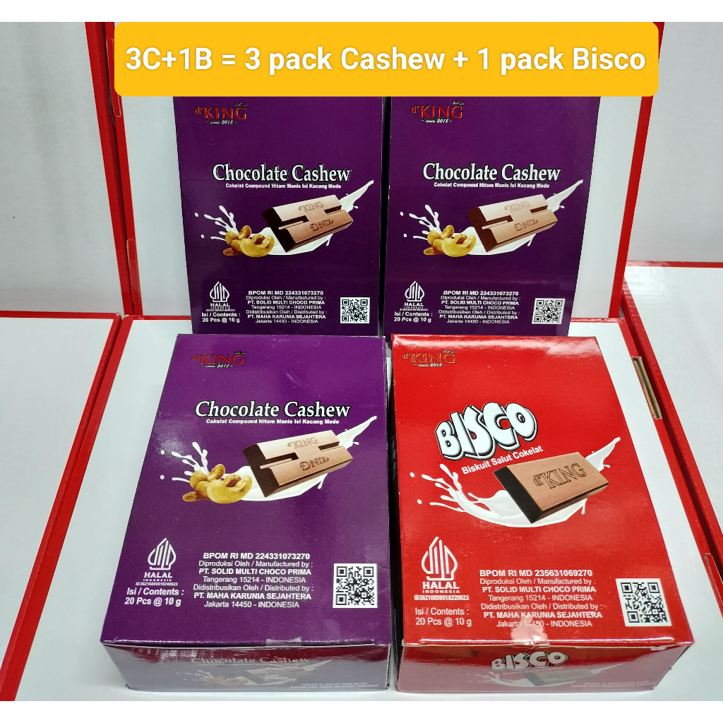 Jual Cokelat Compound Hitam Manis isi Kacang Mede Chocolate Cashew Dus ...