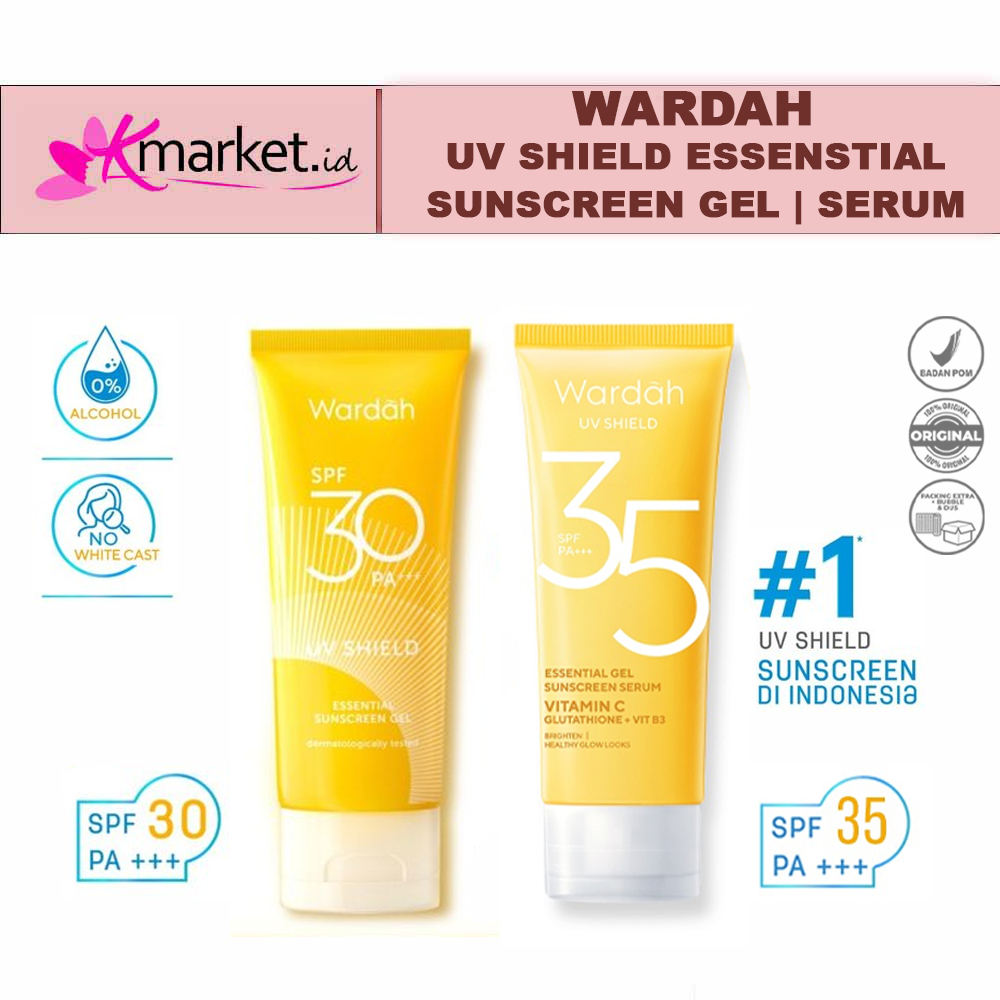 Jual Wardah UV Shield Essential Sunscreen Gel SPF 30 40ml | Shopee Indonesia