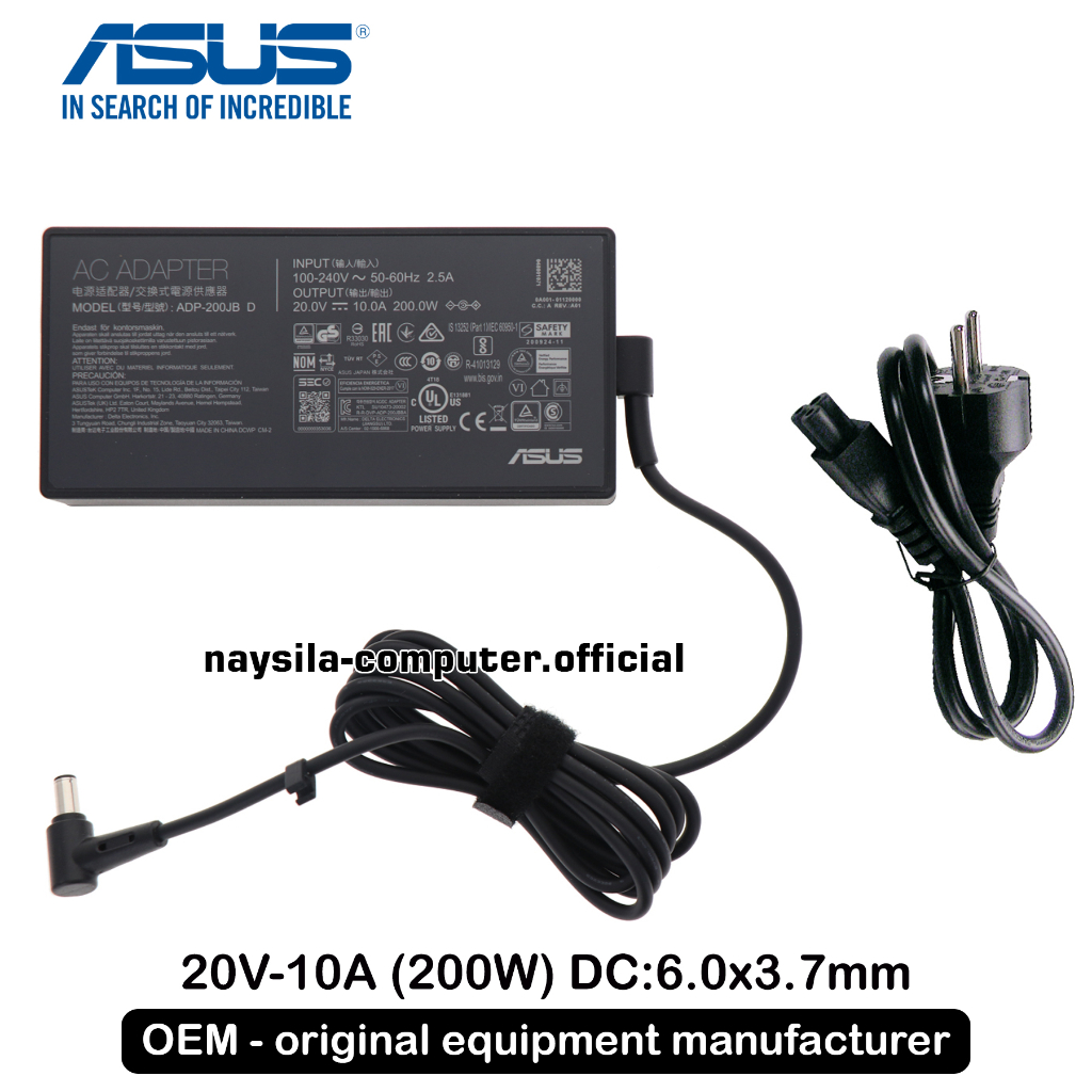 Jual Adaptor Charger ASUS Zenbook Pro 14 OLED UX6404 20V-10A 200W ...