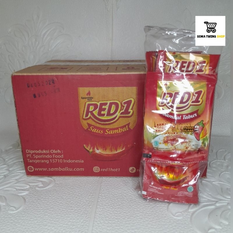 Jual RED1 Saus Sambal Sachet 1 DUS 20gr x 10 Pak (100 SACHET ) | Shopee ...