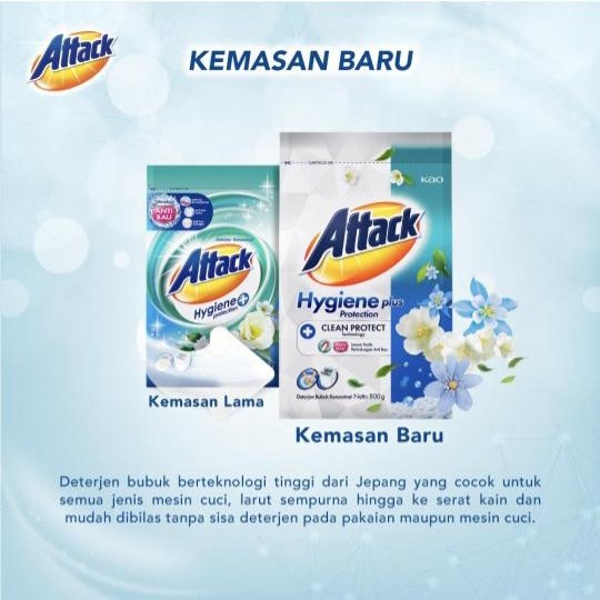 Jual Attack Detergent Powder Softener (Pink)/ Hygiene Protection (BIru ...