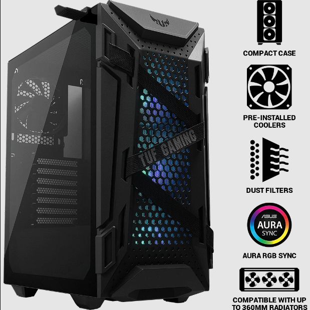 Jual Casing ASUS TUF Gaming GT301 Mid-Tower Tempered Glass Gaming Case ...
