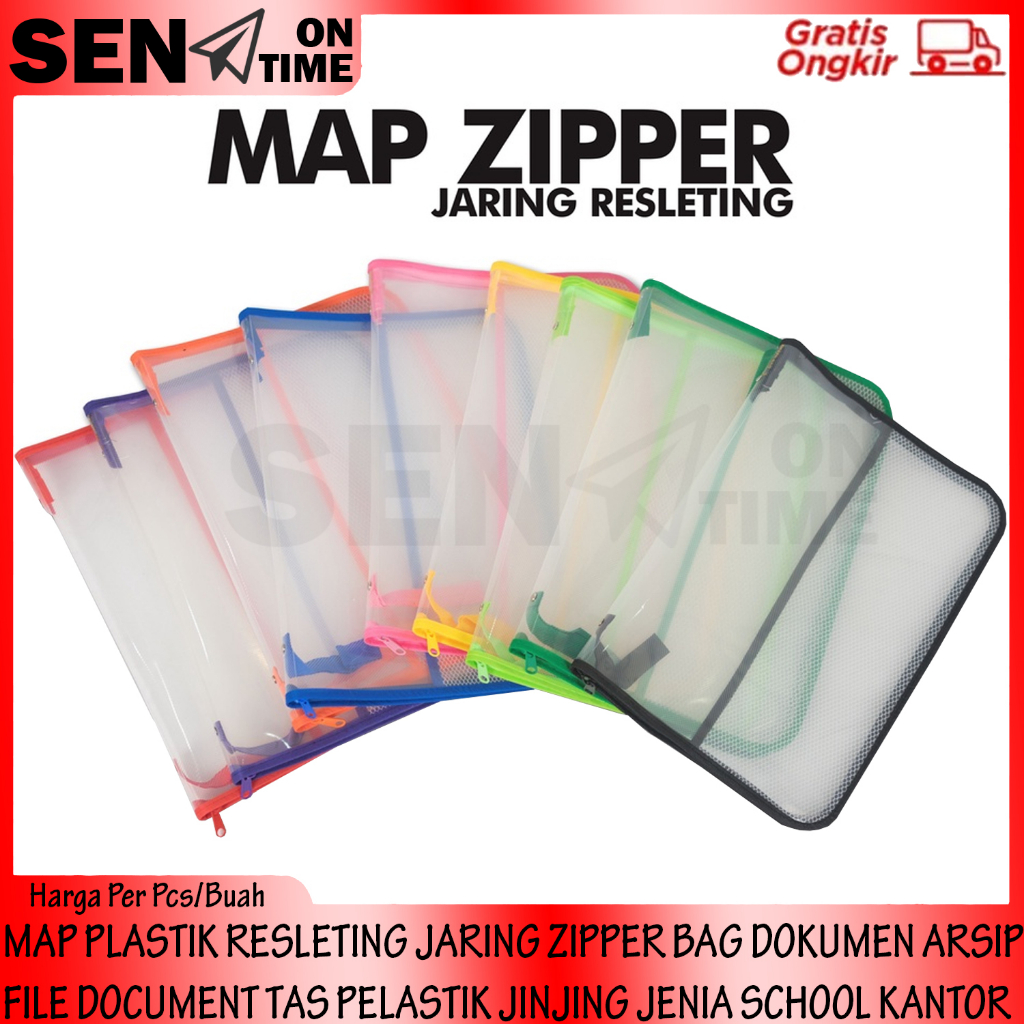 Jual MAP ZIPPER PLASTIK JARING RESLETING BAG ARSIP DOKUMEN FILE ...