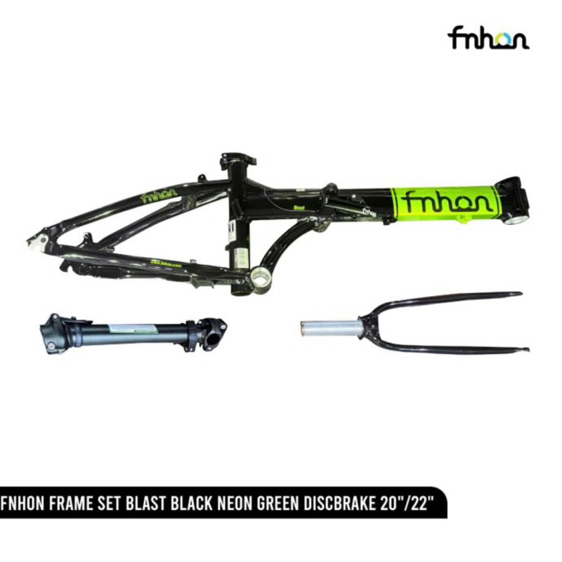 Jual FNHON FRAME SET BLAST BLACK NEON GREEN DISCBRAKE 20" /22" | Shopee ...