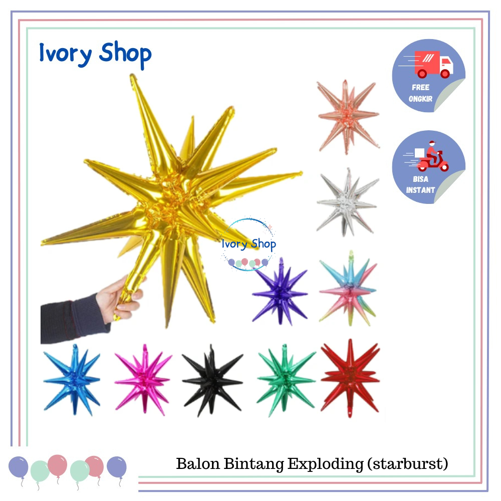 Jual Balon Foil Bintang Stardust New Exploding Star Join Gabung satu ...