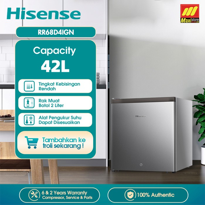 Jual Kulkas Mini Bar Portable HISENSE RR68D4IGN [42 L] | Shopee Indonesia