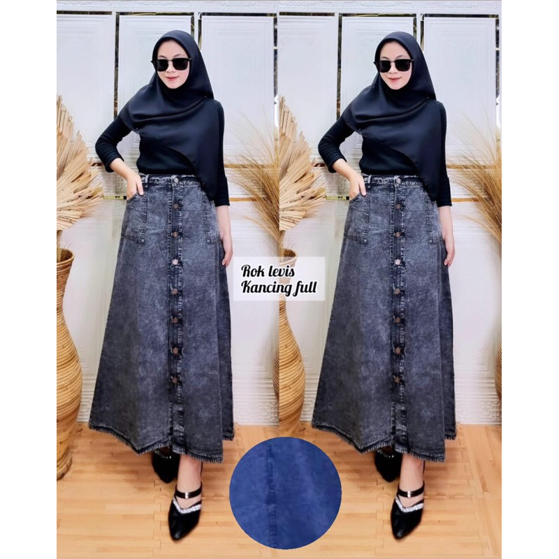 Jual Rok Levis Kancing Full | Shopee Indonesia