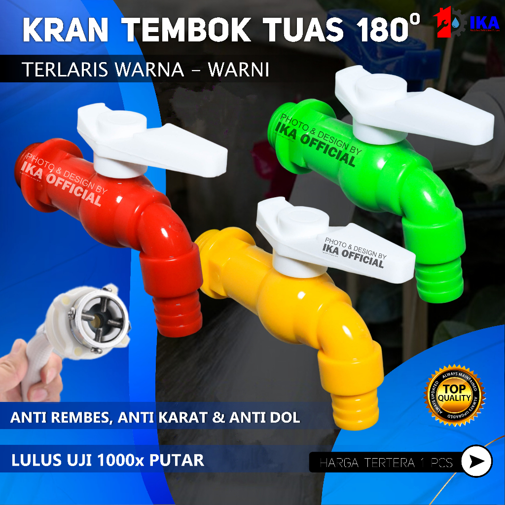 Jual Kran PVC SKL 1/2" Inch Putar Kiri Kanan / Keran Air Tembok / Stop ...