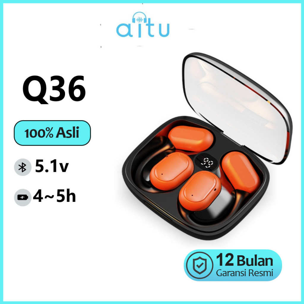 Jual Aitu Q36 Open Ear Bone Conduction Wireless Bluetooth 5.3 Earphone ...